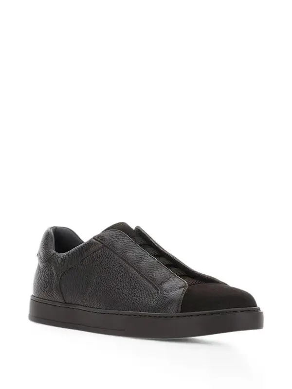 DOUCAL'S Grainy-leather Panelled Sneakers