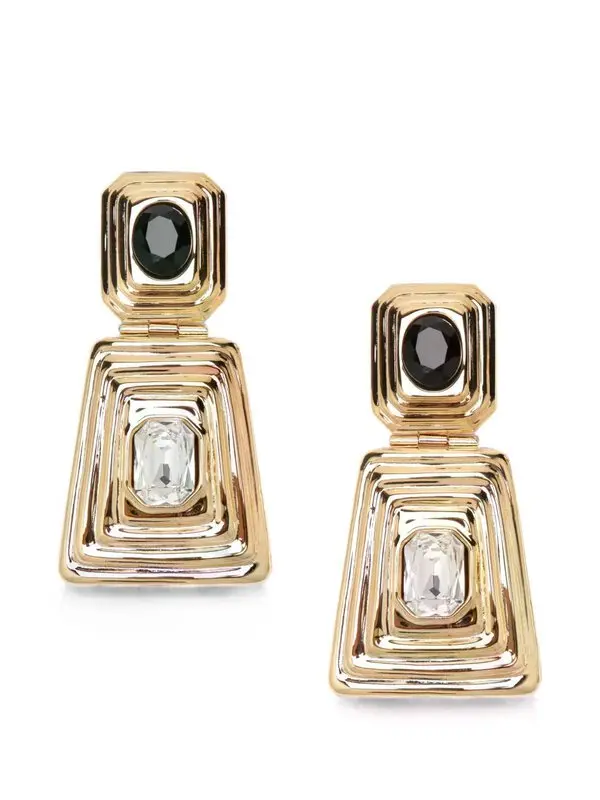 Alessandra Rich Crystal-embellished Geometric Earrings