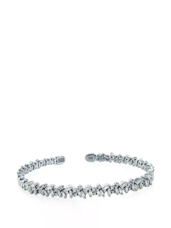 SUZANNE KALAN 18k White Gold Diamond Bangle Bracelet