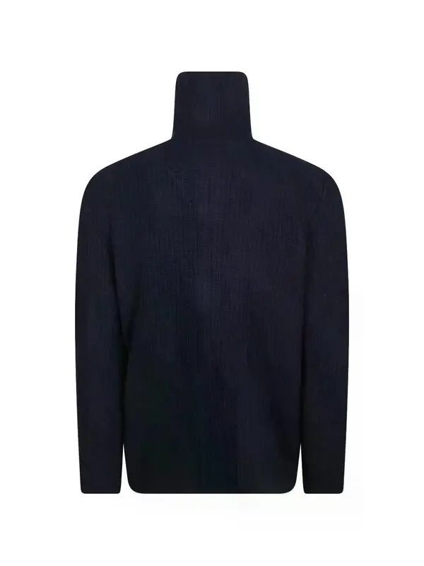 Tagliatore Ribbed-knit Zip-up Cardigan