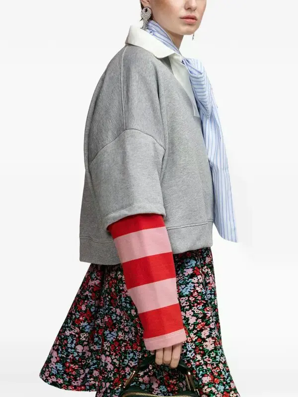 Essentiel Antwerp Layered Sleeve Polo-collar Sweatshirt