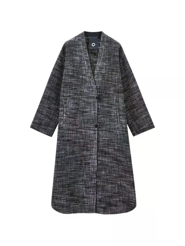 Giorgio Armani Wool Check Coat - Grey