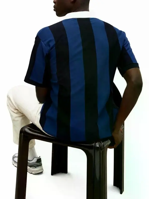 MAISON HIDEOUT Striped Slogan-print Polo Shirt