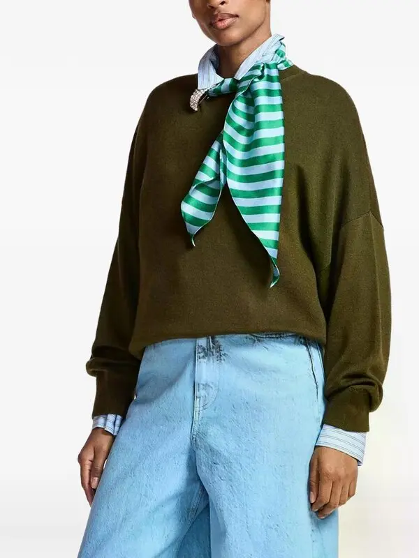 Essentiel Antwerp Embellished Striped Scarf Sweater