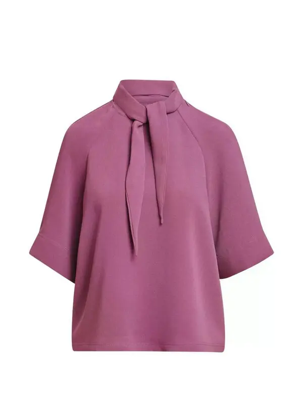Essentiel Antwerp Raglan-sleeve Tie-neck Blouse - Purple