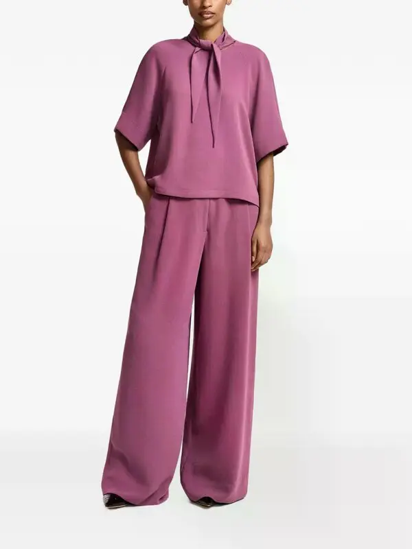 Essentiel Antwerp Raglan-sleeve Tie-neck Blouse - Purple