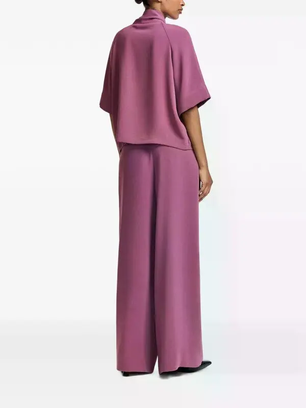 Essentiel Antwerp Raglan-sleeve Tie-neck Blouse - Purple