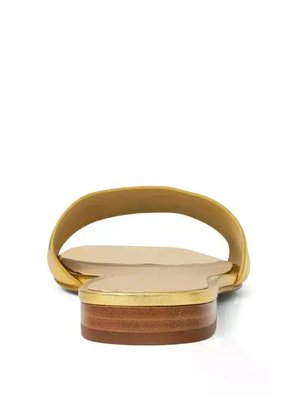 Ralph Lauren Leather Flat Mules With Embroidered Logo