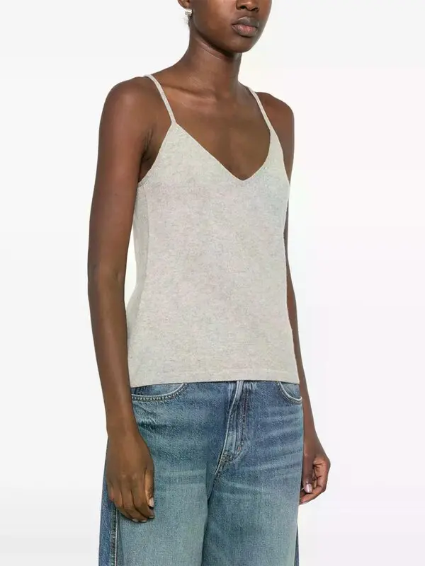 Eric Bompard Cashmere Spaghetti Strap V-neck Top