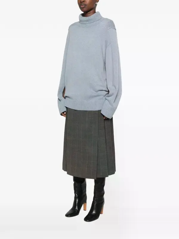 Eric Bompard Split-sleeve High-neck Sweater