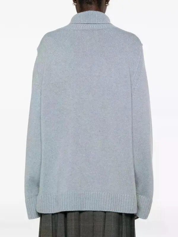 Eric Bompard Split-sleeve High-neck Sweater