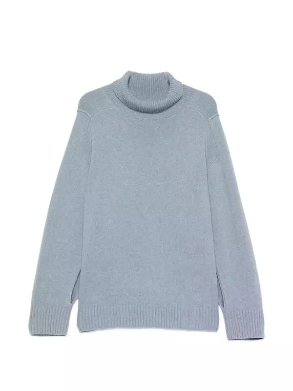 Eric Bompard High-neck Sweater With Split Sleeves - Blue