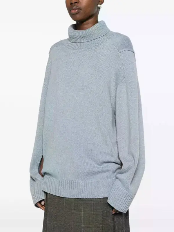 Eric Bompard High-neck Sweater With Split Sleeves - Blue