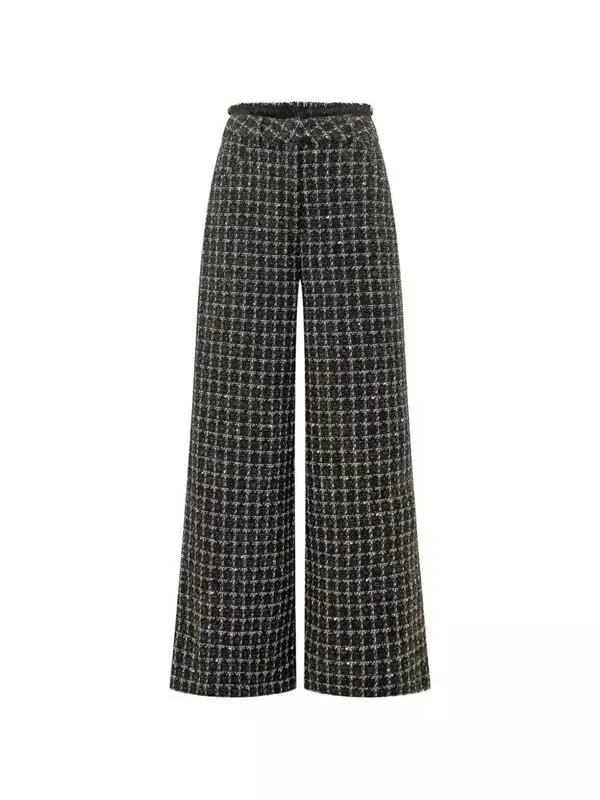 MSGM Tweed Frayed-edge Trousers