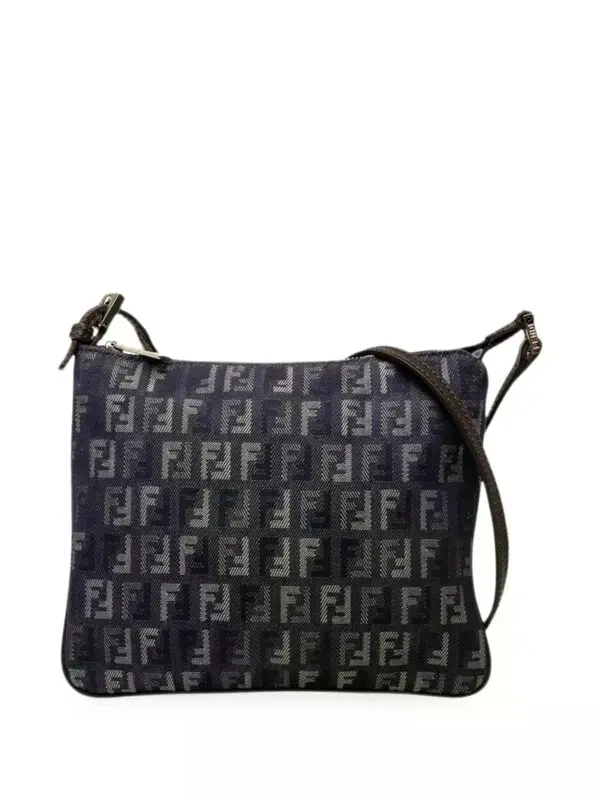 Fendi 2000-2010 Zucchino Denim Crossbody Bag - Blue