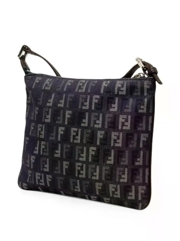 Fendi 2000-2010 Zucchino Denim Crossbody Bag