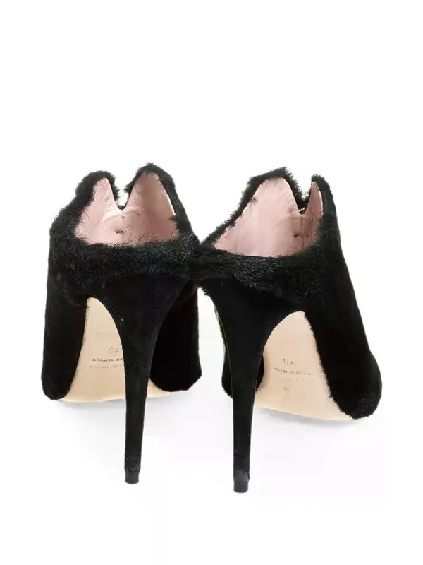Miu Miu Shearling Peep-toe Ankle Boots