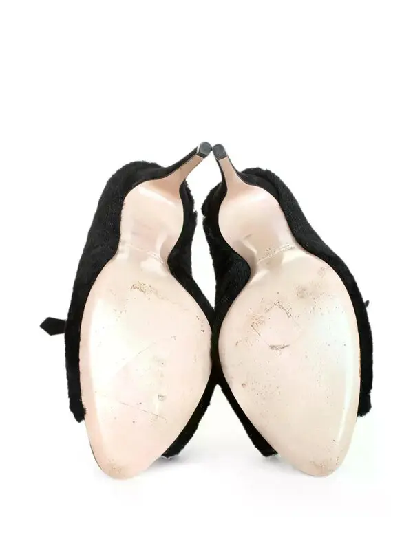 Miu Miu Shearling Peep-toe Ankle Boots