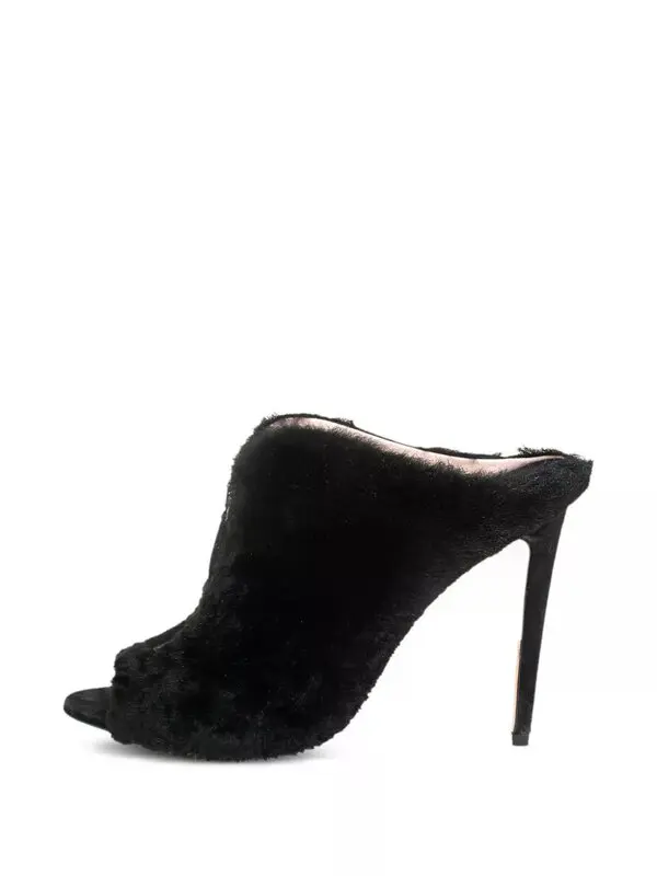 Miu Miu Shearling Peep-toe Ankle Boots
