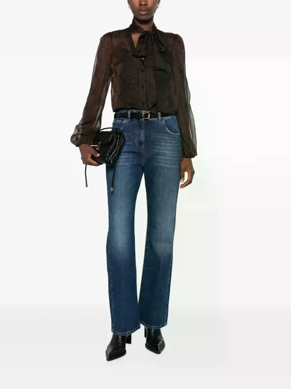 TWINSET Faded Straight-leg Jeans