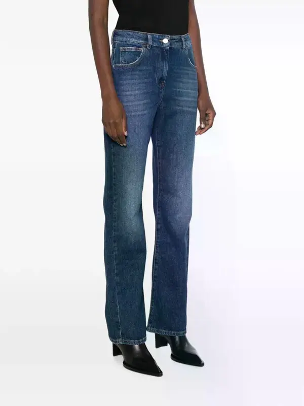 TWINSET Faded Straight-leg Jeans