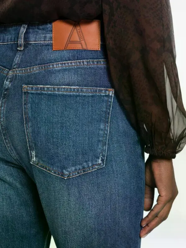 TWINSET Faded Straight-leg Jeans