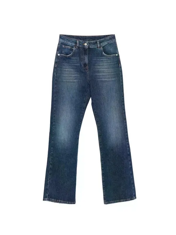 TWINSET Faded Straight-leg Jeans - Blue