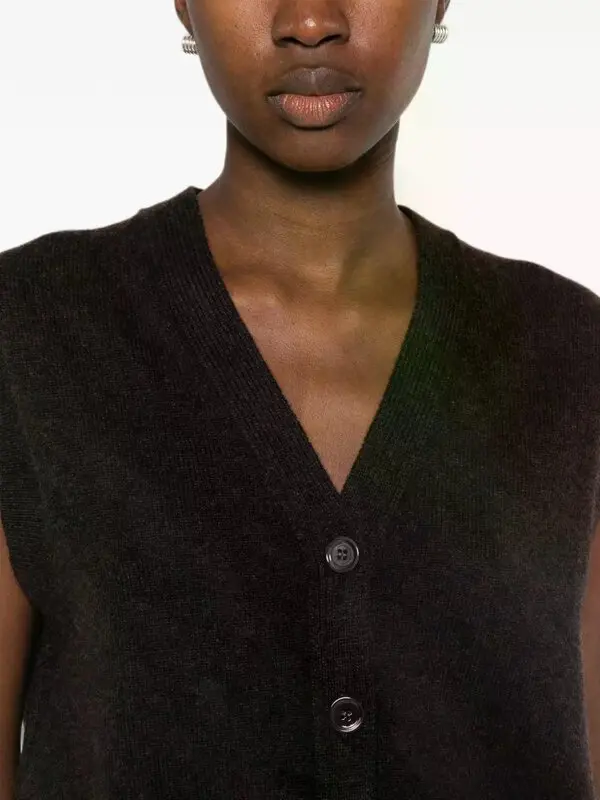 Eric Bompard Sleeveless V-neck Cardigan - Brown