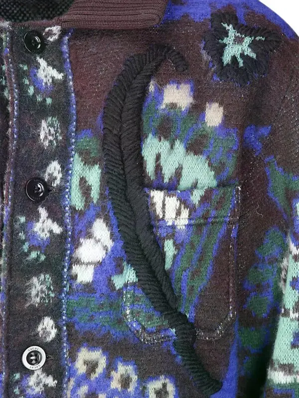 Sacai Floral-jacquard Embroidered Jacket