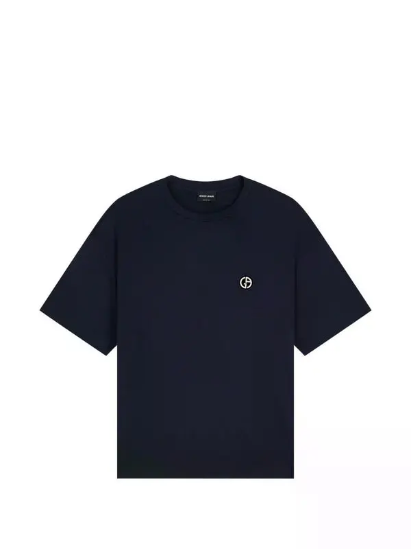 Giorgio Armani T-shirt Regular Fit In Cotton And Modal Interlock Jersey - Blue