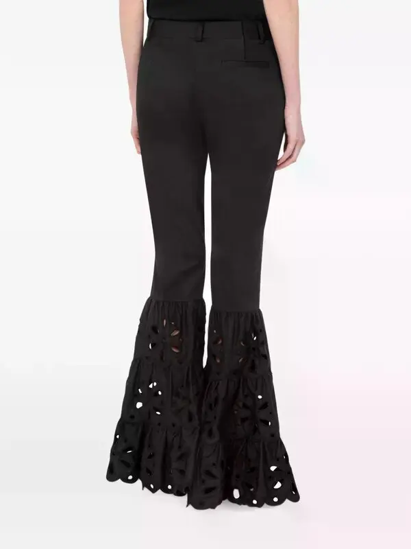 Moschino Broderie-anglaise Tiered-hem Trousers