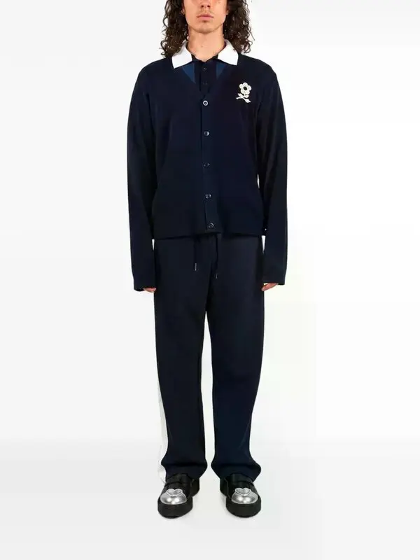 MAISON HIDEOUT Logo-print Button-up Cardigan - Blue