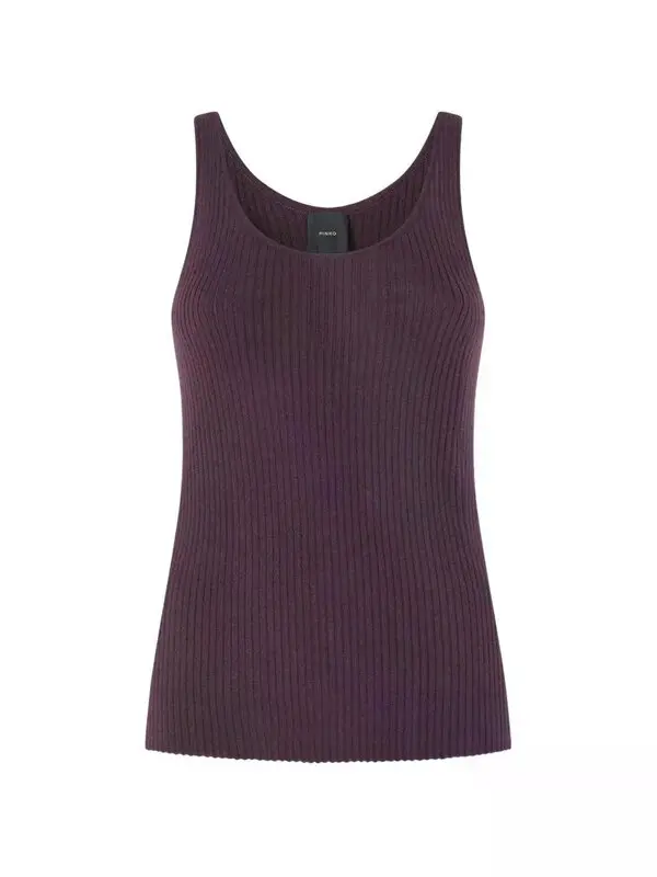 Pinko Ribbed Wool Knit Top - Purple