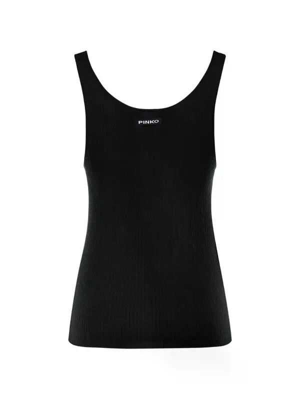 Pinko Ribbed-knit Tank Top - Black
