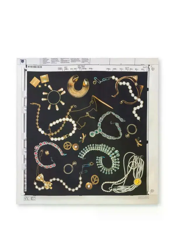 Moschino Graphic-print Silk Scarf - Black