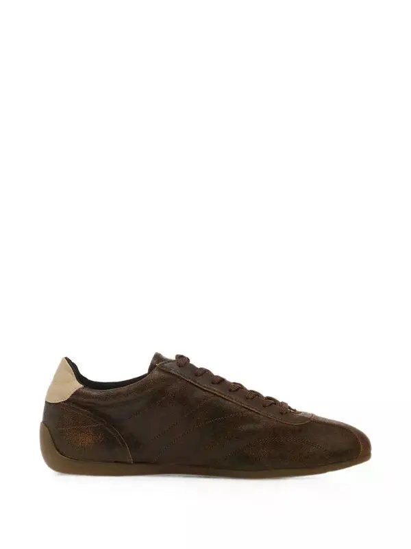 VAGABOND SHOEMAKERS Hollie Distressed-effect Lace-up Low-top Sneakers