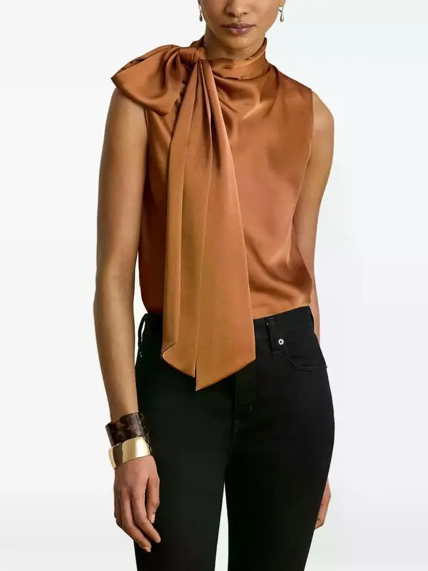 Ralph Lauren Pussy-bow Sleeveless Blouse