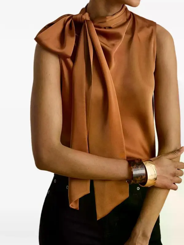 Ralph Lauren Pussy-bow Sleeveless Blouse