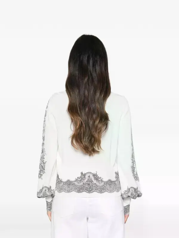 TWINSET Lace-trim Balloon-sleeve Knit