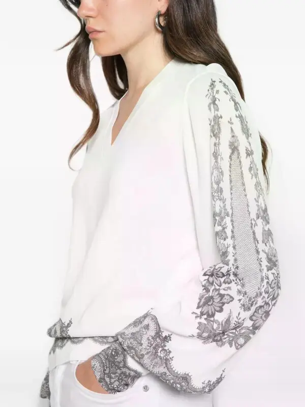 TWINSET Lace-trim Balloon-sleeve Knit