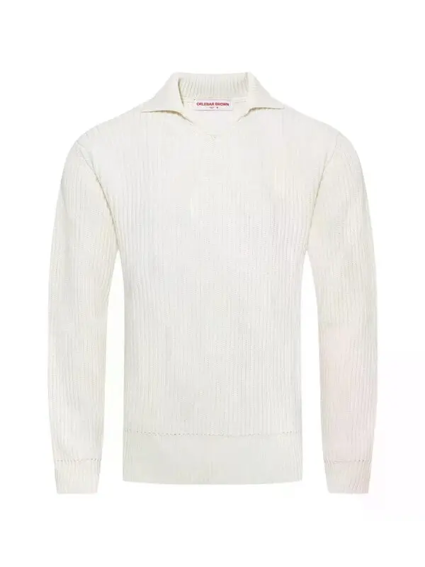 Orlebar Brown Callahan Ribbed Knit Sweater - White