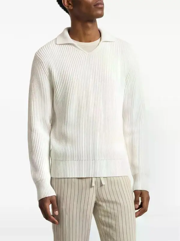 Orlebar Brown Callahan Ribbed Knit Sweater - White