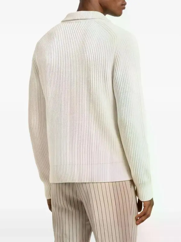Orlebar Brown Callahan Ribbed Knit Sweater - White
