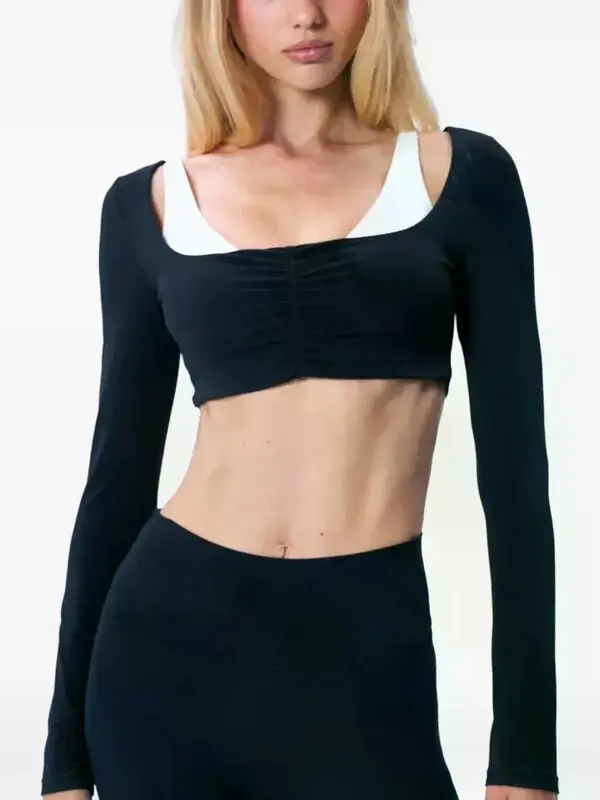 GOD SAVE QUEENS Ruched Long-sleeve Top