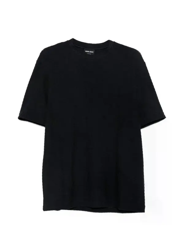 Giorgio Armani Chevron-knit T-shirt - Blue