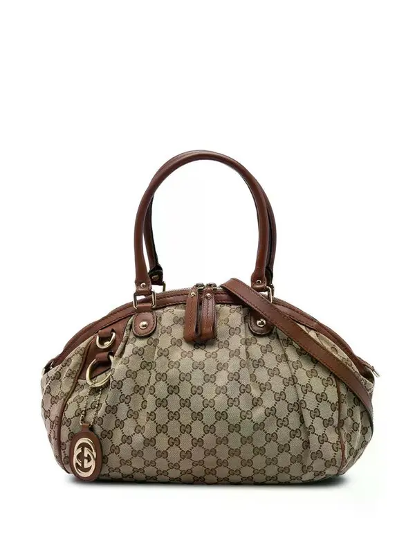 Gucci 2016-2026 Gg Canvas Sukey Satchel - Neutrals