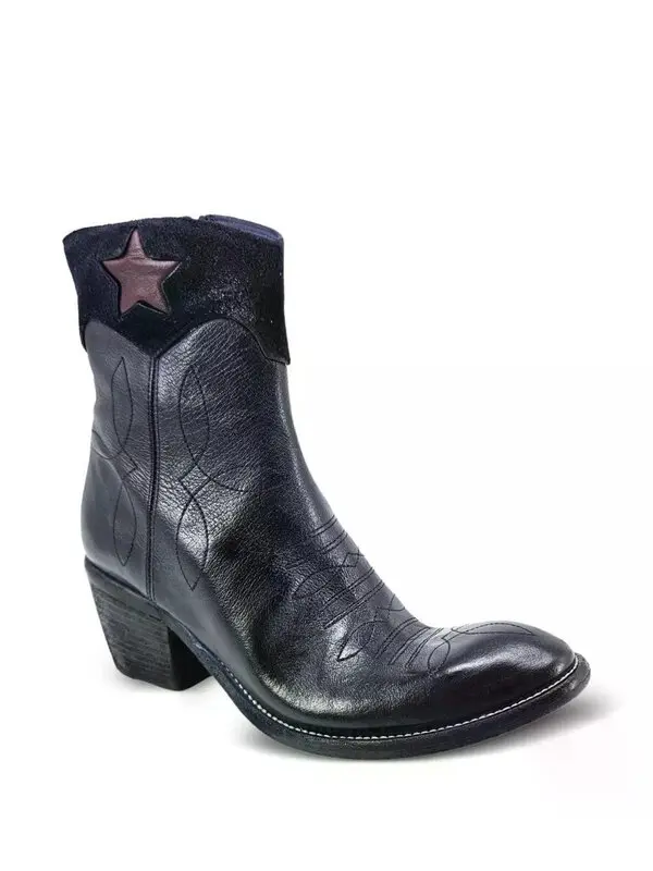 MADISON MAISON Embroidered Ankle Boots - Blue
