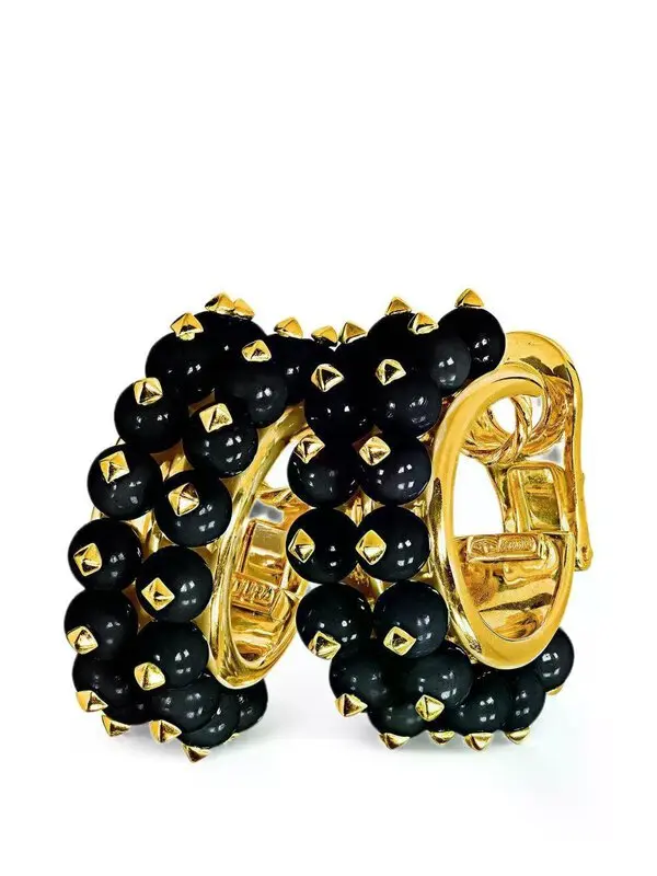 Verdura Beaded Spinel Hoop Earrings