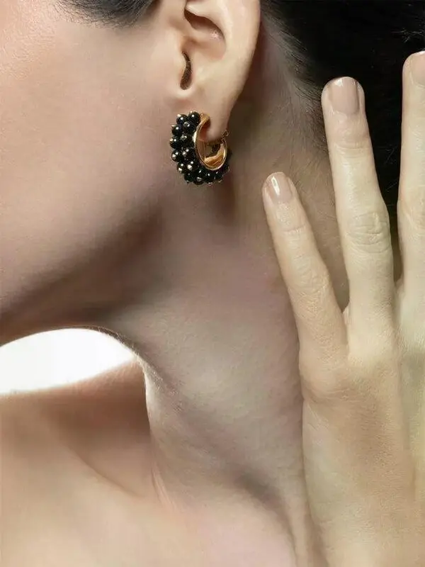 Verdura Beaded Spinel Hoop Earrings