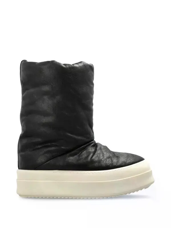 Rick Owens Mega Bumper Lunar Leather Ankle Boots - Black